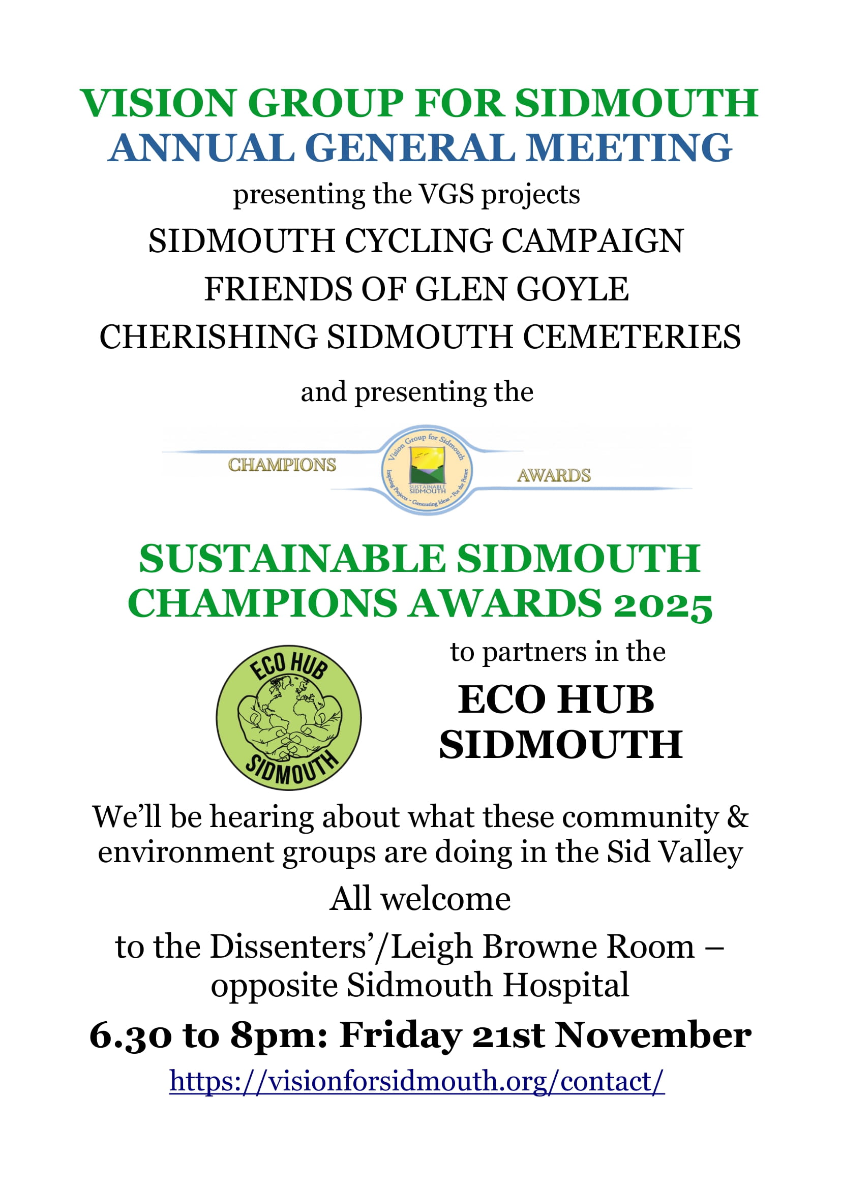 VGS AGM: Friday 21st November: all welcome! – Vision Group for Sidmouth